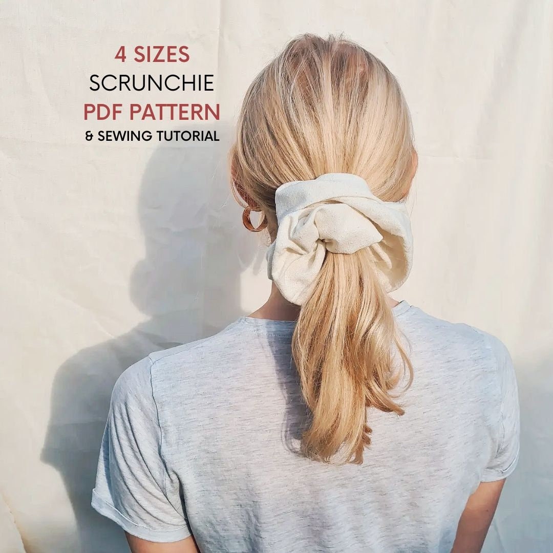 4 Sizes of Scrunchie | PDF Sewing Pattern & Tutorial | Instant Digital ...