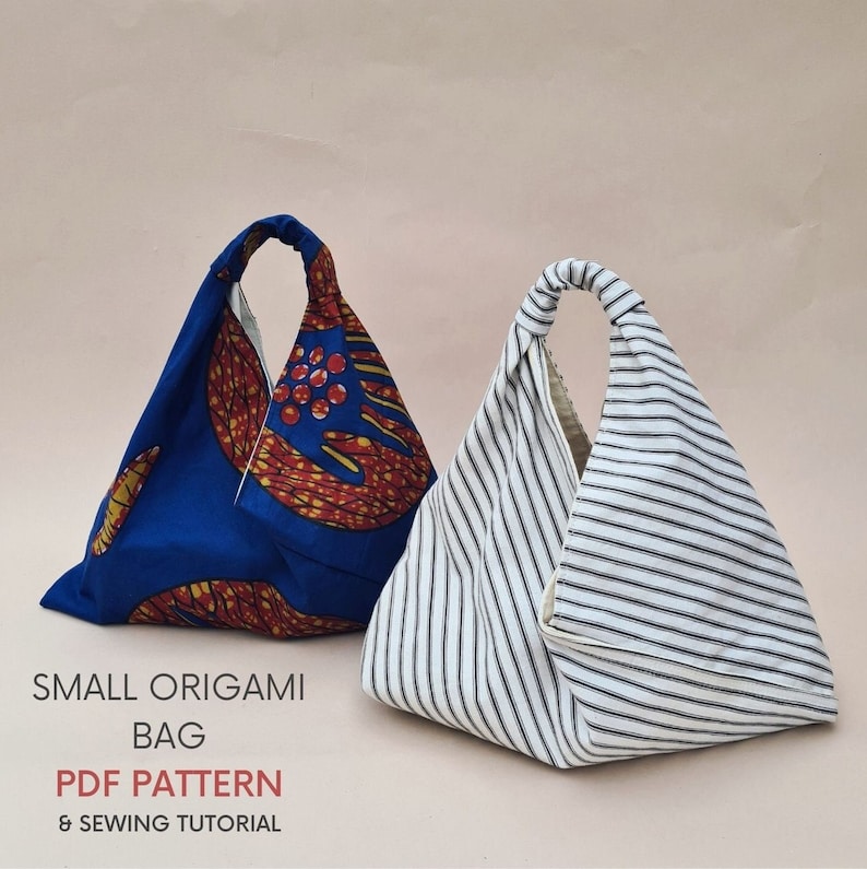 Small Japanese Folded Bag PDF Sewing Pattern With Tutorial - Etsy