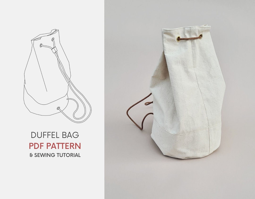 Duffel Bag PDF Sewing Pattern & Tutorial Instant Digital Download Round ...
