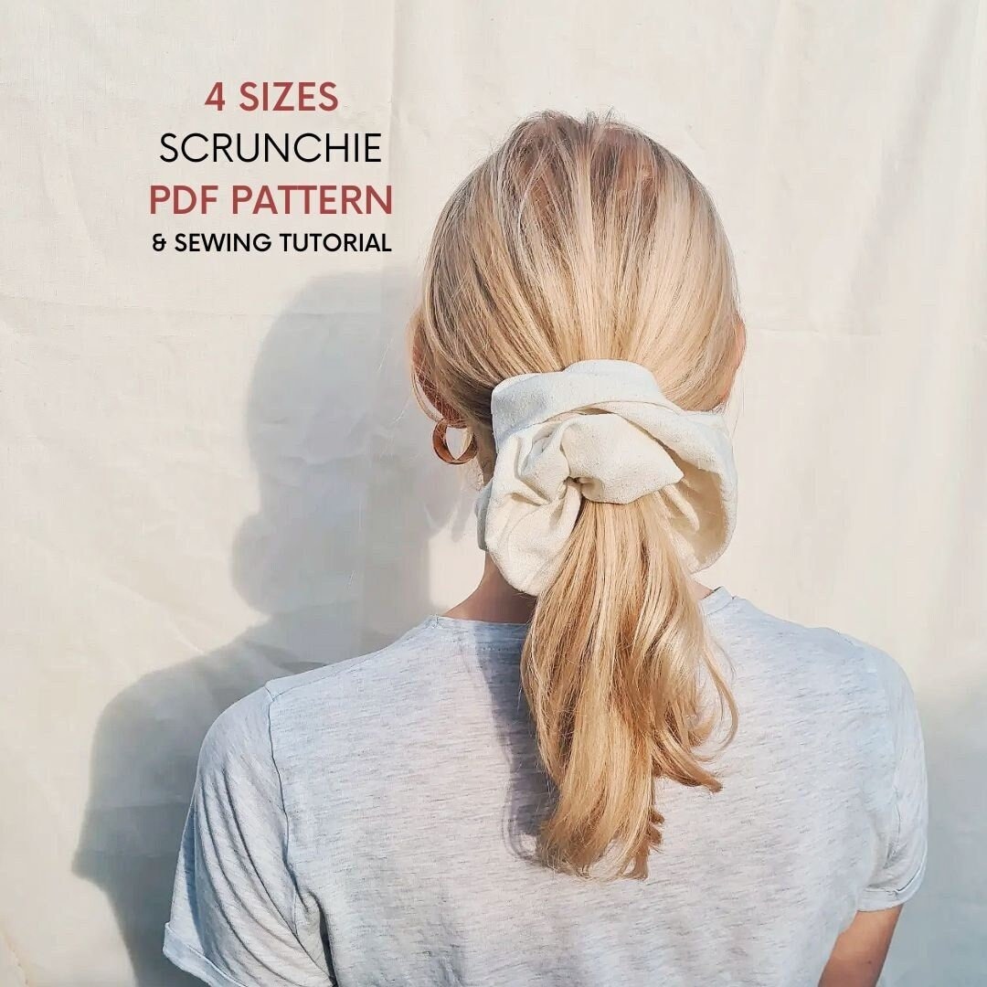 4 Sizes of Scrunchie PDF Sewing Pattern & Tutorial Instant - Etsy Australia
