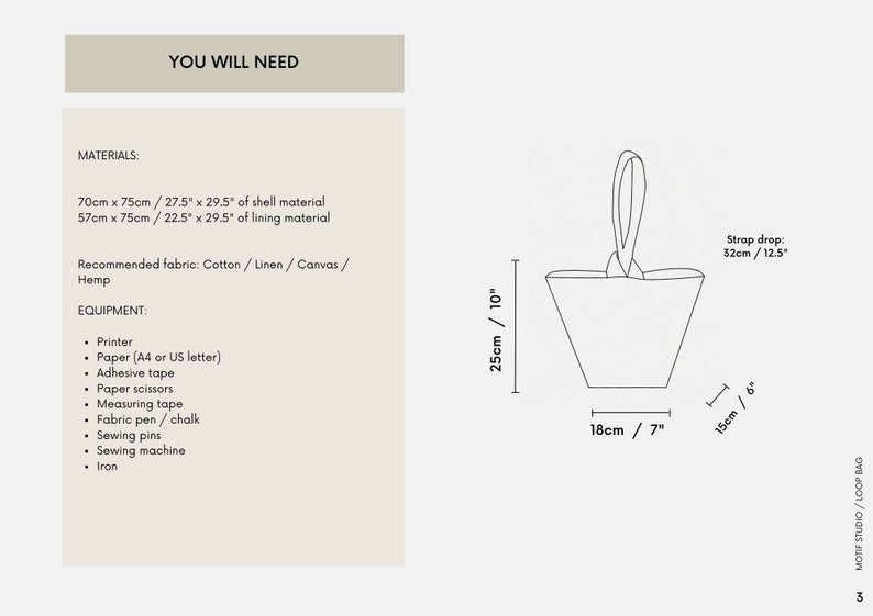 Small Loop Bag | PDF Sewing Pattern & Tutorial | Pull Through Closure ...