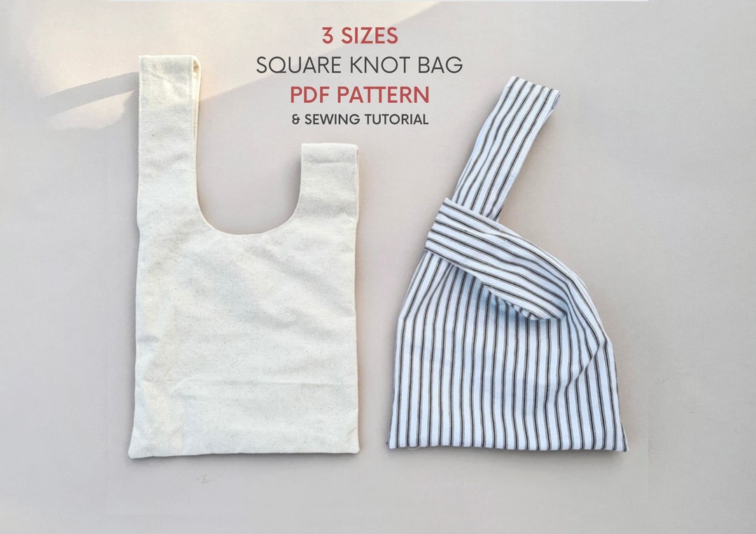 3 Sizes | Reversible Square Knot Bag | PDF Sewing Pattern and Tutorial ...