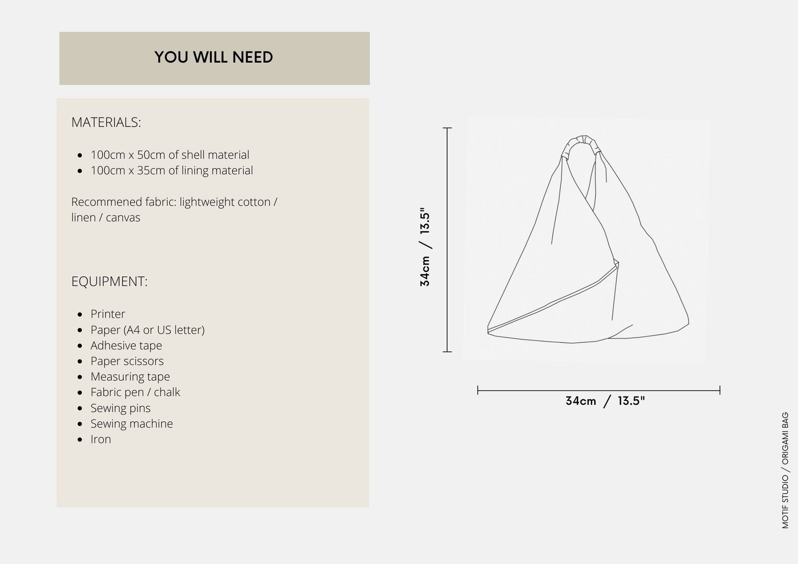 Small Japanese Folded Bag PDF Sewing Pattern With Tutorial Instant ...