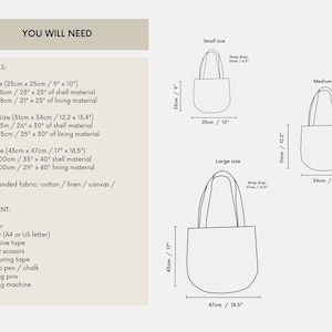 3 Sizes Oval Tote Bag | PDF Sewing Patterns With Tutorial | Small ...