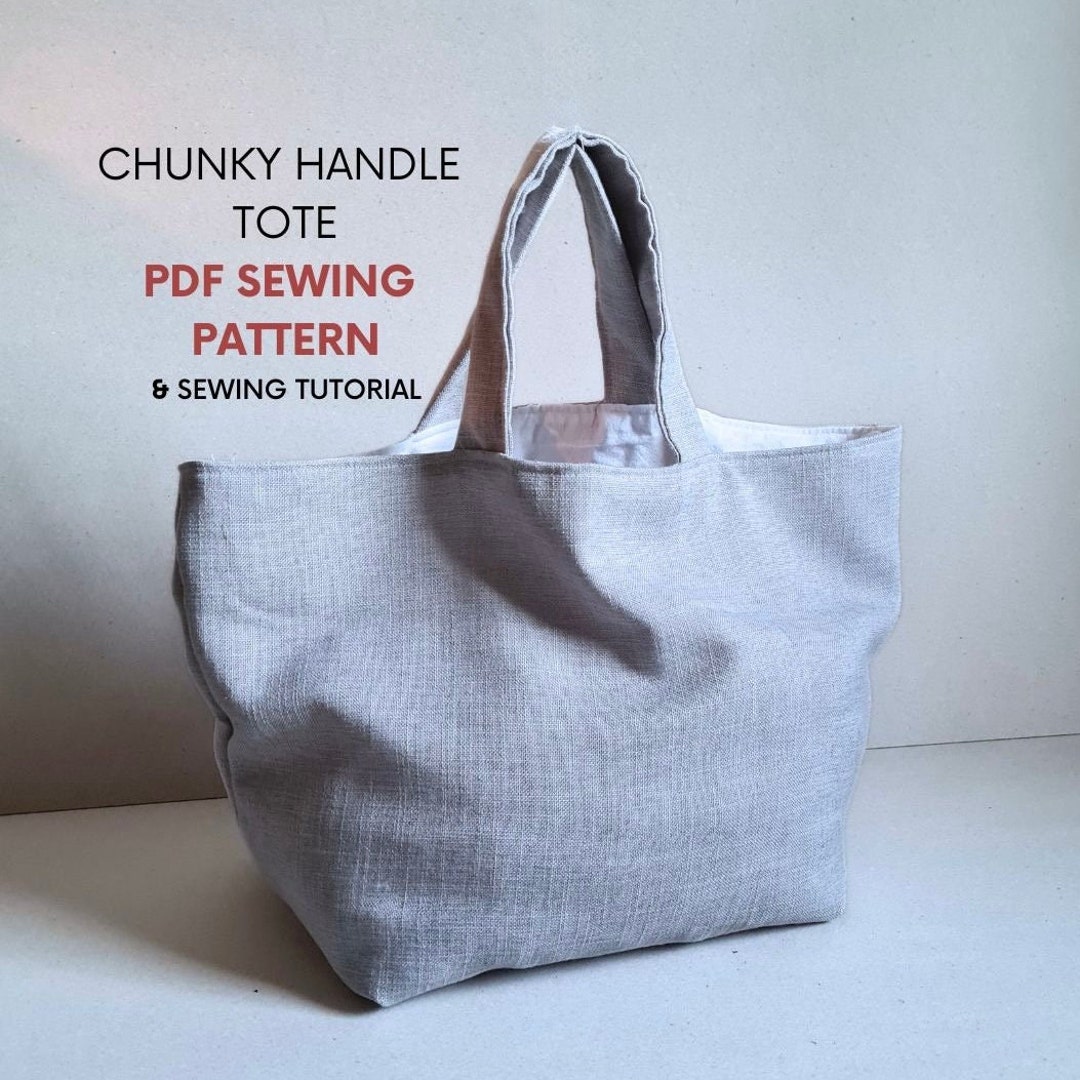 Small Chunky Handle Tote Bag | PDF Sewing Pattern & Tutorial | Instant ...