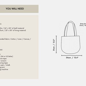 Medium Oval Tote Bag | PDF Sewing Patterns With Tutorial | Fully Lined ...