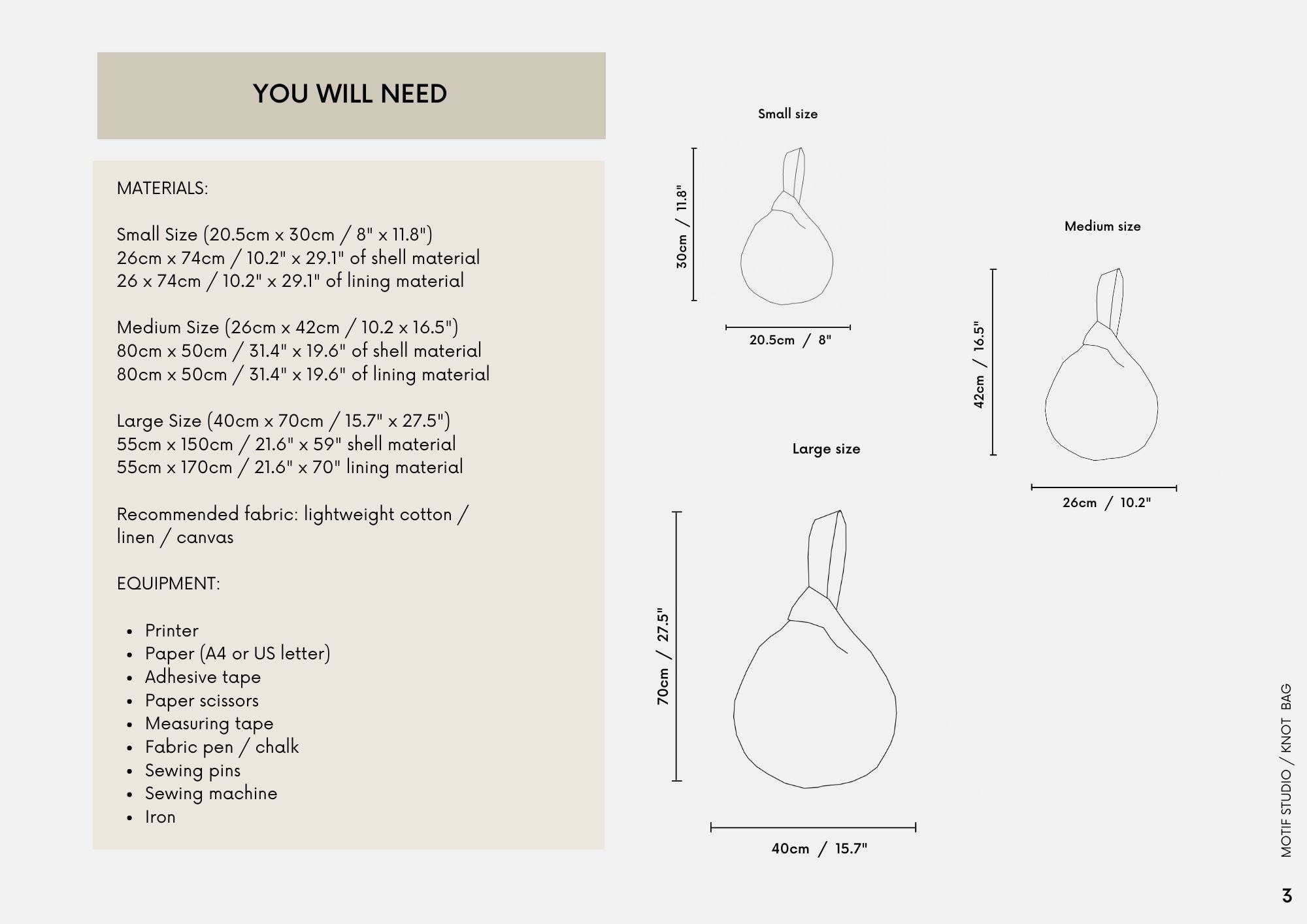 Japanese Knot Bag PDF Sewing Pattern and Tutorial 3 Sizes - Etsy Australia