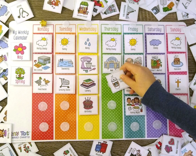 Weekly Routine Cards & Charts for Kids, Visual Calendar, Daily Rhythm ...