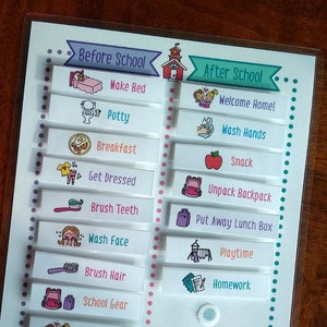 Before & After School Visual Routine Chart (for Girls) - Etsy
