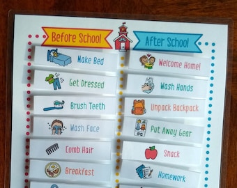 Before School After School Routine Chart Morning Afternoon Bedtime ...