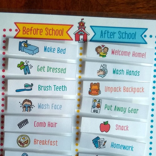 Before & After School Routine Charts for Little Kids Template - Etsy