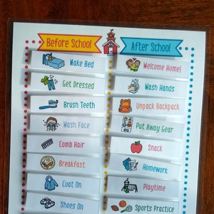 Before & After School Visual Routine Chart for Boys - Etsy