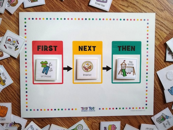 First Next Then Transition Board includes 72 Routine and - Etsy