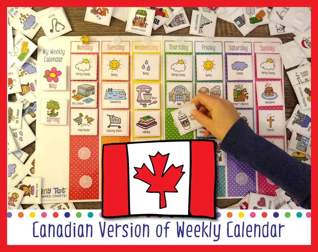 Canadian Weekly Visual Calendar (includes 288 Cards) - Etsy
