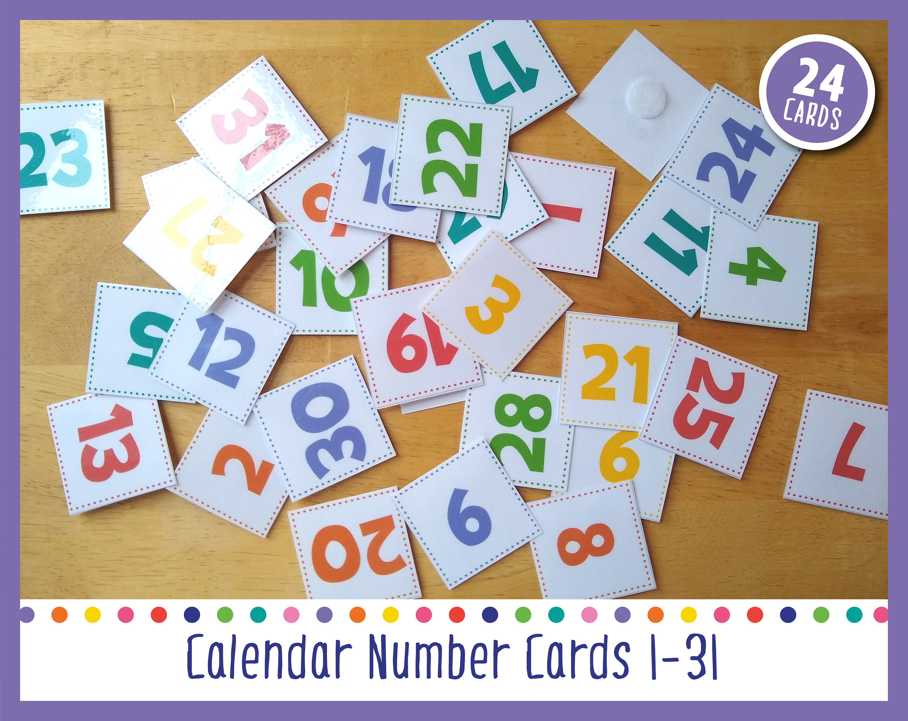 Calendar Number Cards 1-31 - Etsy