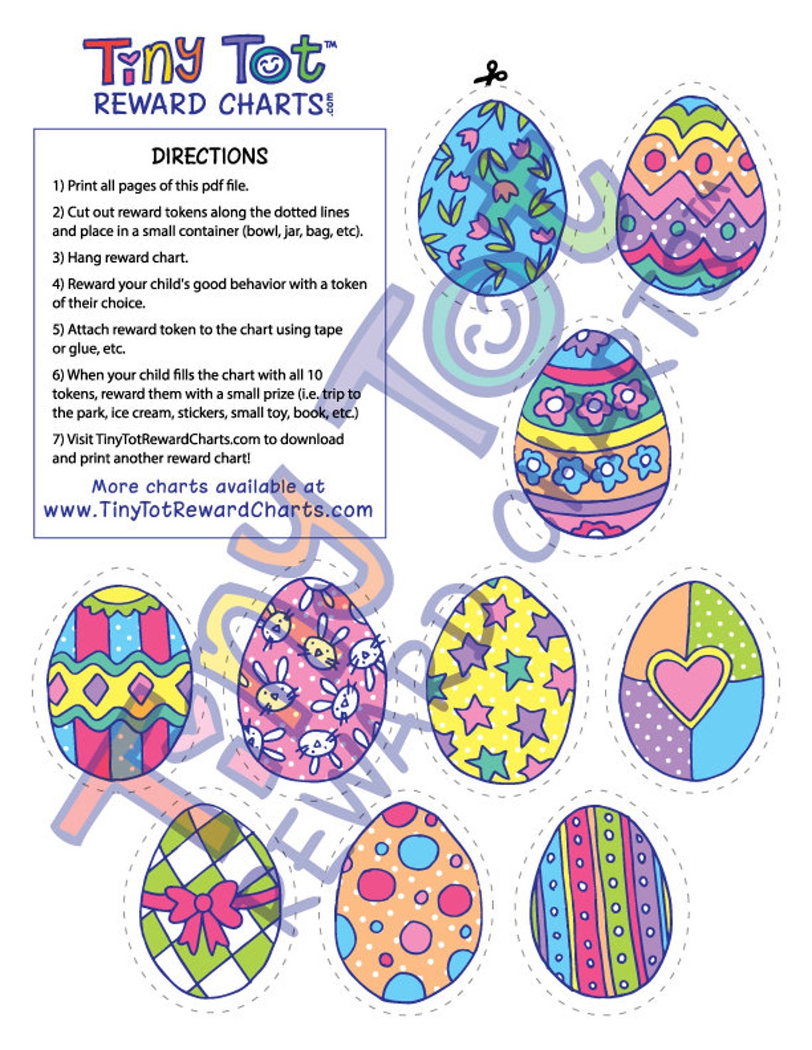 Easter Basket Reward Chart printable Download - Etsy