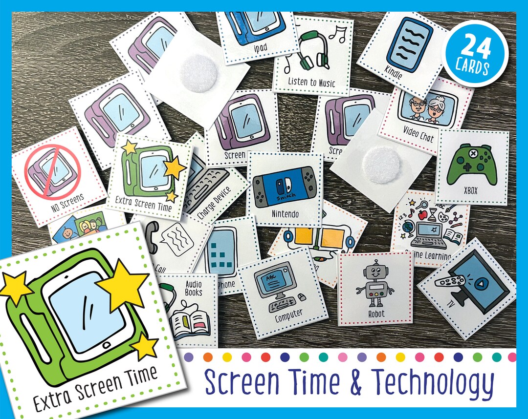 Screen Time & Technology (cards for Weekly Calendar) - Etsy