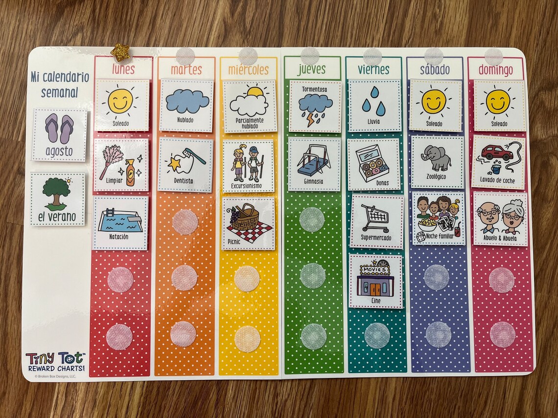 Spanish Weekly Visual Calendar (includes 264 Cards) - Etsy