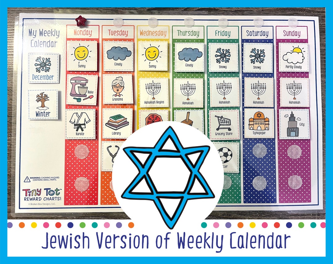 Jewish Visual Calendar & Activity Cards | Weekly Visual Calendar for ...