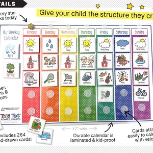 Kids Visual Calendar & Routine Cards | Weekly Visual Calendar for ...