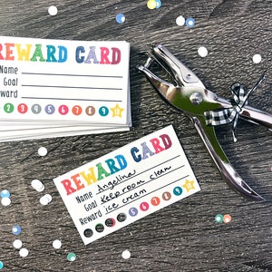 Reward Punch Card Set + Hole Punch Included! - Etsy