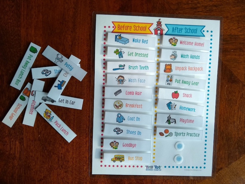 Before & After School Visual Routine Chart for Boys - Etsy
