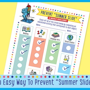 Prevent "summer Slide" Weekly Challenge Checklist - Etsy