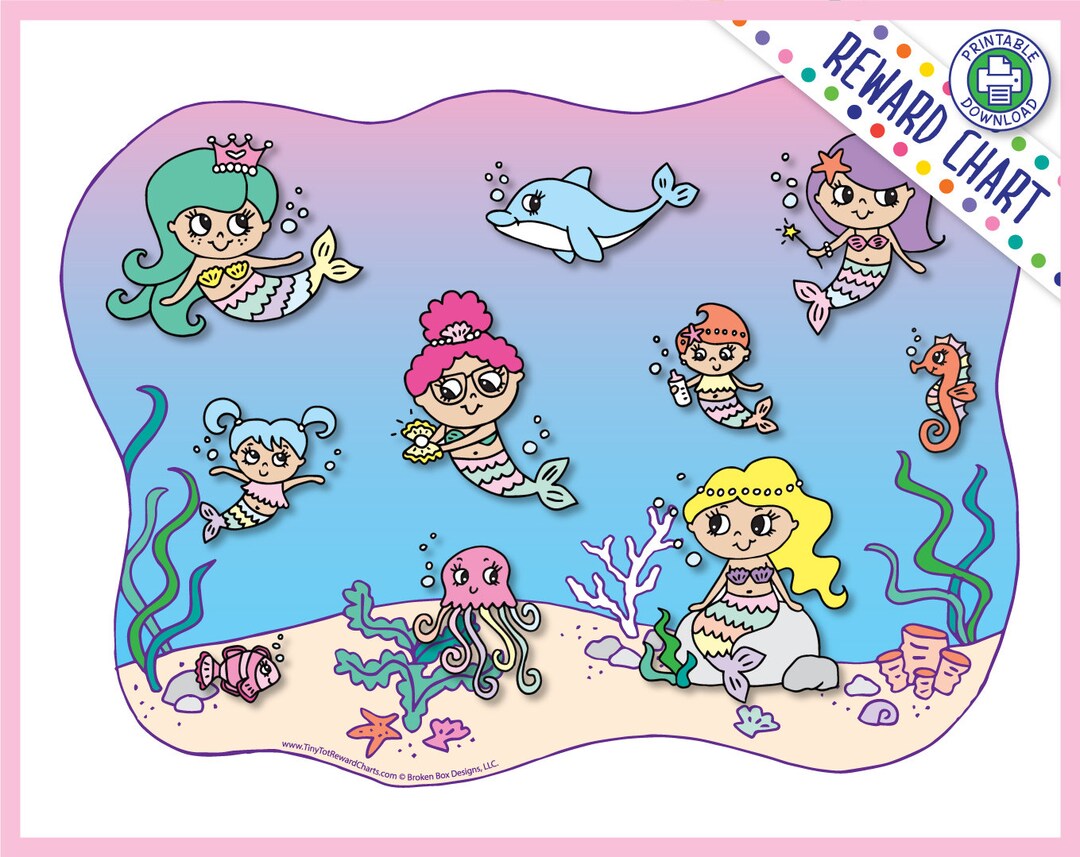 Mermaid Reward Chart (printable Download) - Etsy