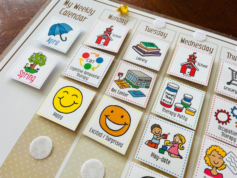 Autism Visual Routine Calendar & Communication Cards | Weekly Visual ...