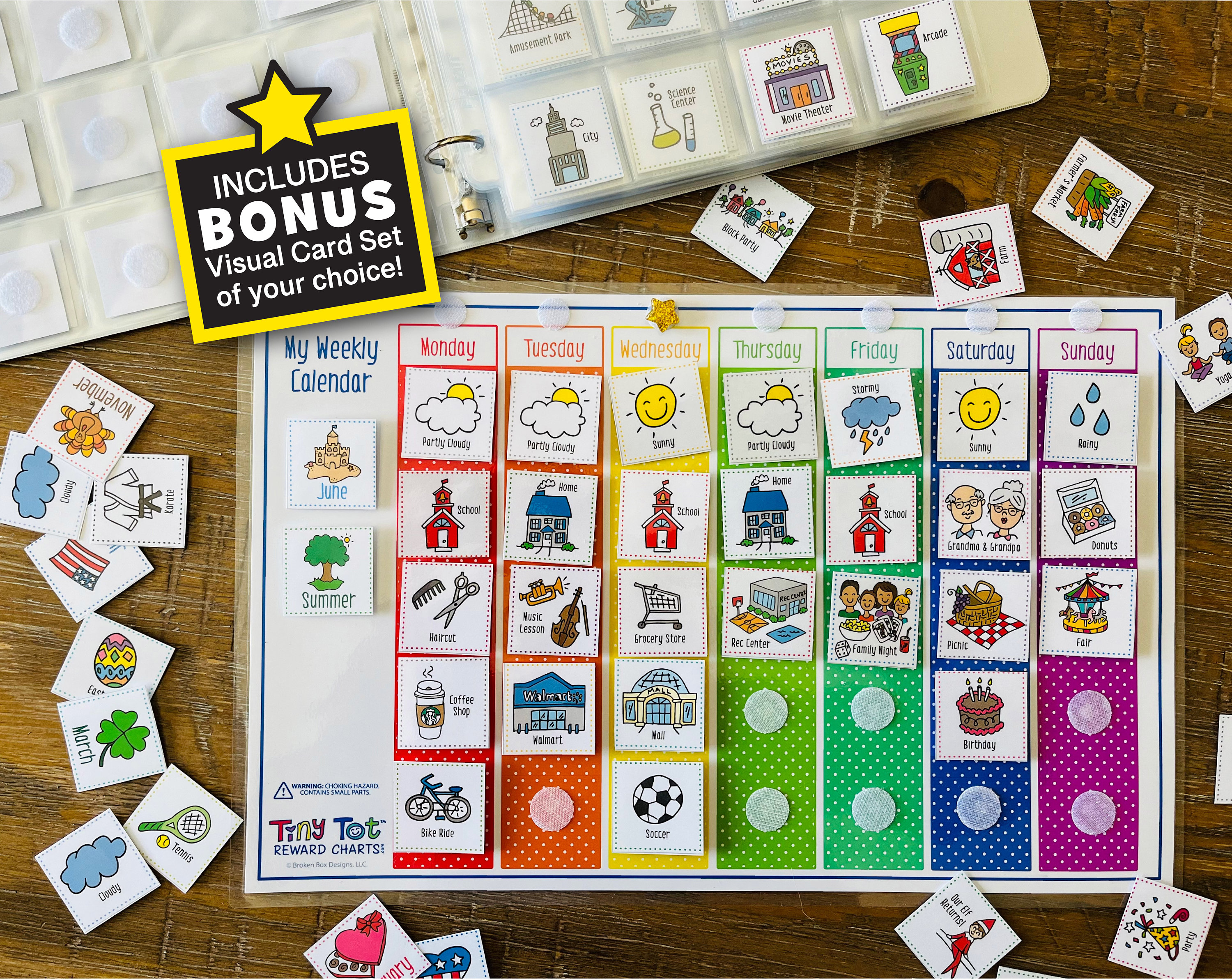 Kids Visual Calendar & Routine Cards | Weekly Visual Calendar for ...