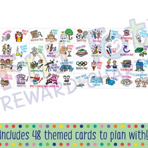 Summer Themed Schedule & 48 Cards - Etsy