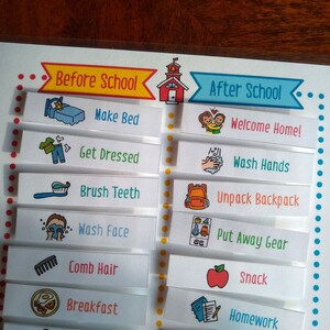 Before & After School Visual Routine Chart (for Boys) - Etsy