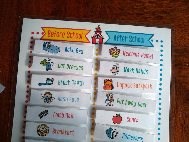 Before & After School Visual Routine Chart for Boys - Etsy