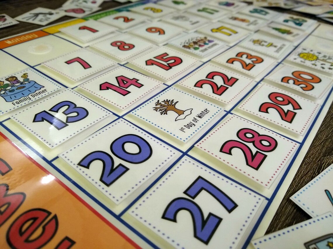 Calendario Visual Mensual Incluye 132 Tarjetas Calendario | Etsy