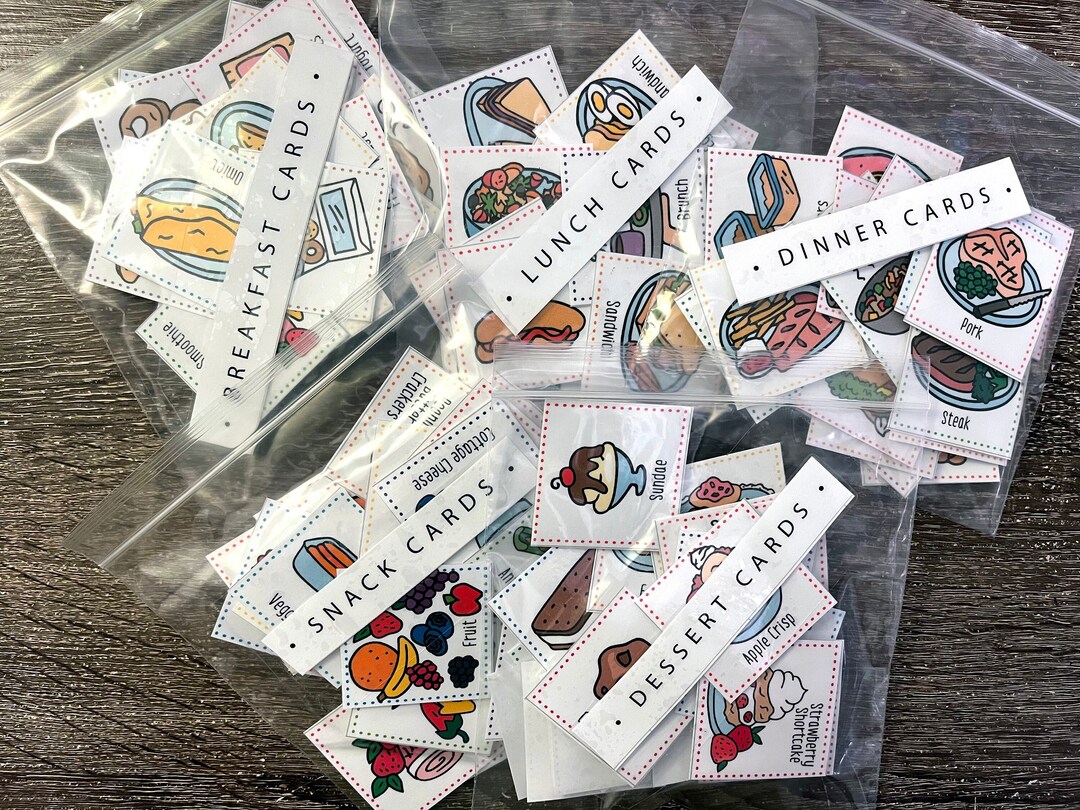 Meal-planning 120 Card Bundle (breakfast, Lunch, Dinner, Snack, Dessert ...