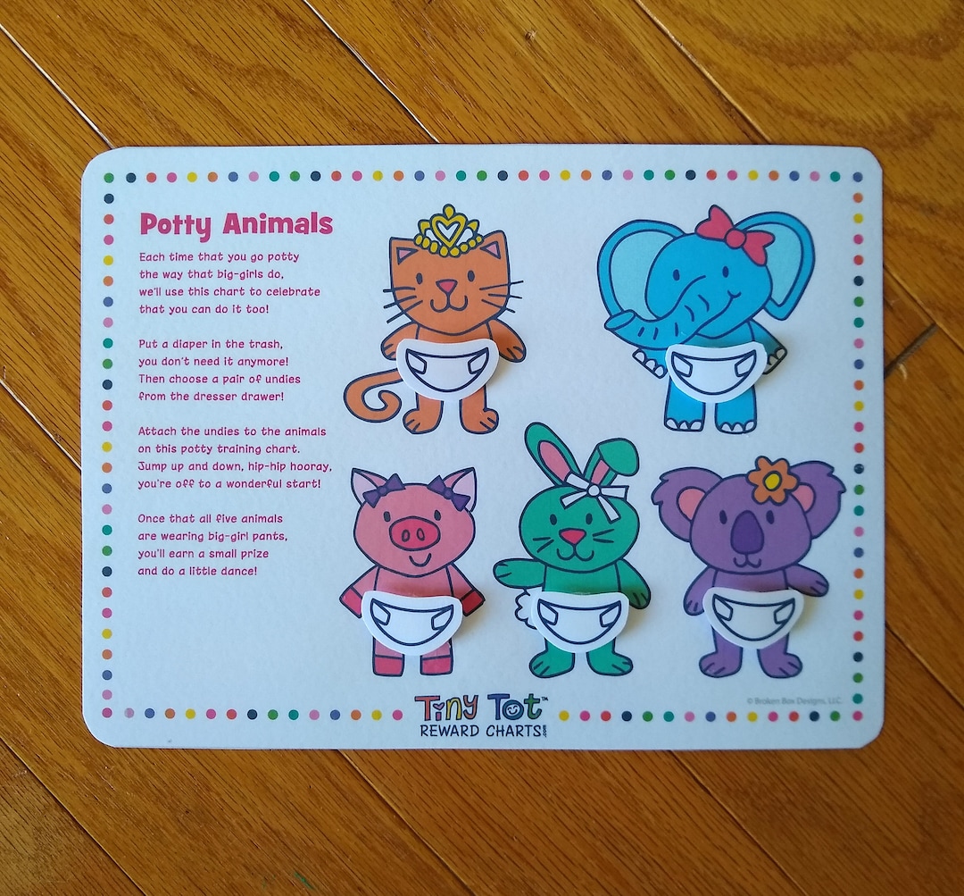 Girls Potty Animals (potty Training Reward Chart for Girls) - Etsy