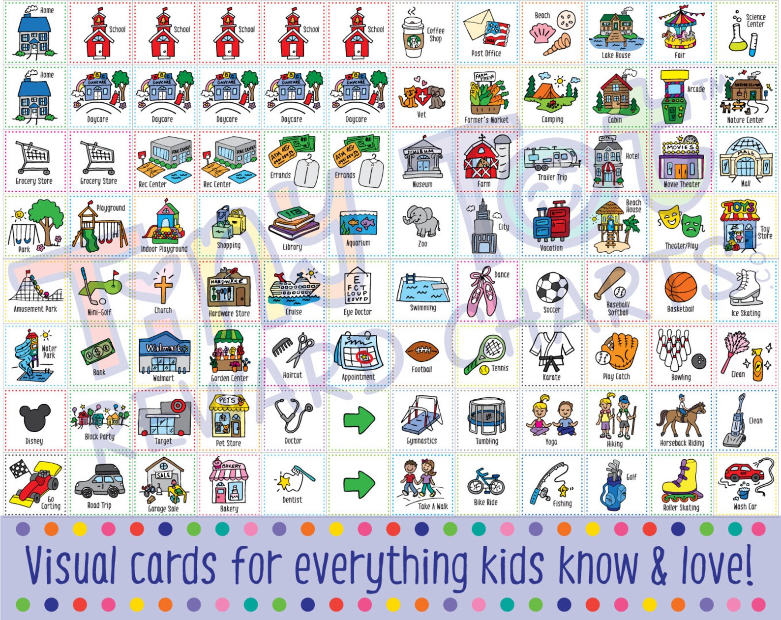 Weekly Visual Calendar includes 264 Cards - Etsy