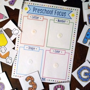 Preschool Focus Board & 56 Cards - Etsy