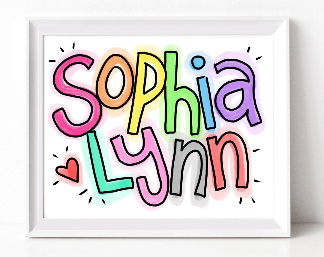 Custom Block Letter Name Framed Wall Art | Personalized Nursery & Kids ...