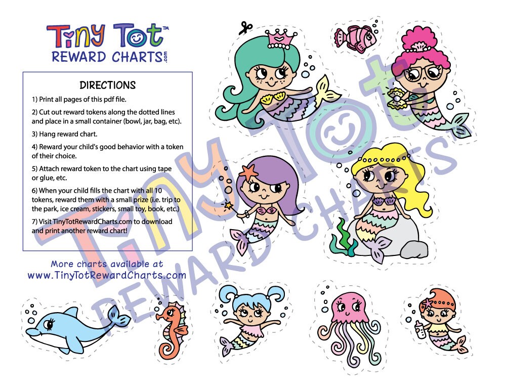 Mermaid Reward Chart (printable Download) - Etsy