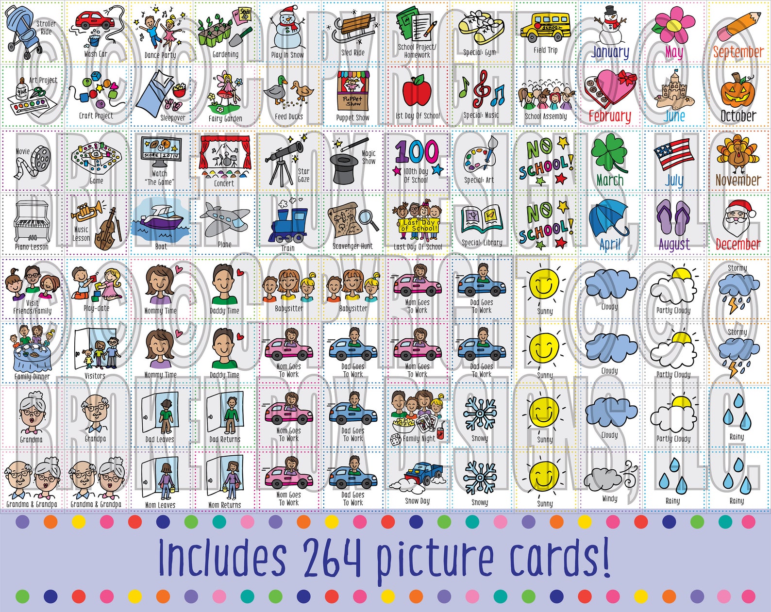 Weekly Visual Calendar includes 264 Cards - Etsy