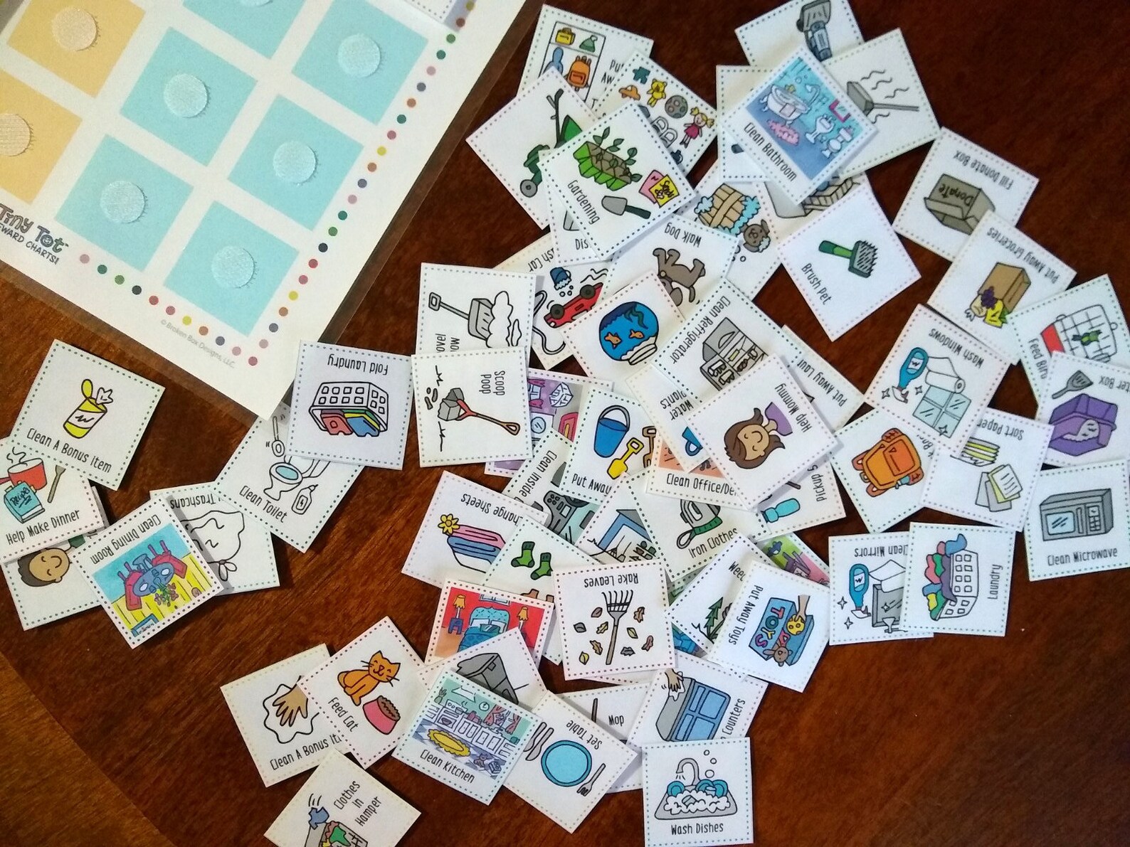 Chore Chart & 72 Cards Kids Visual Chore Chart Chore | Etsy