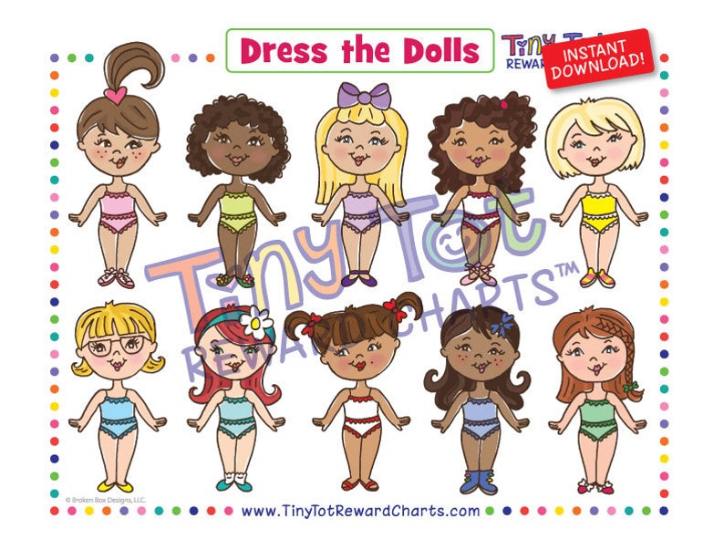 Dress the Dolls Reward Chart printable Download - Etsy
