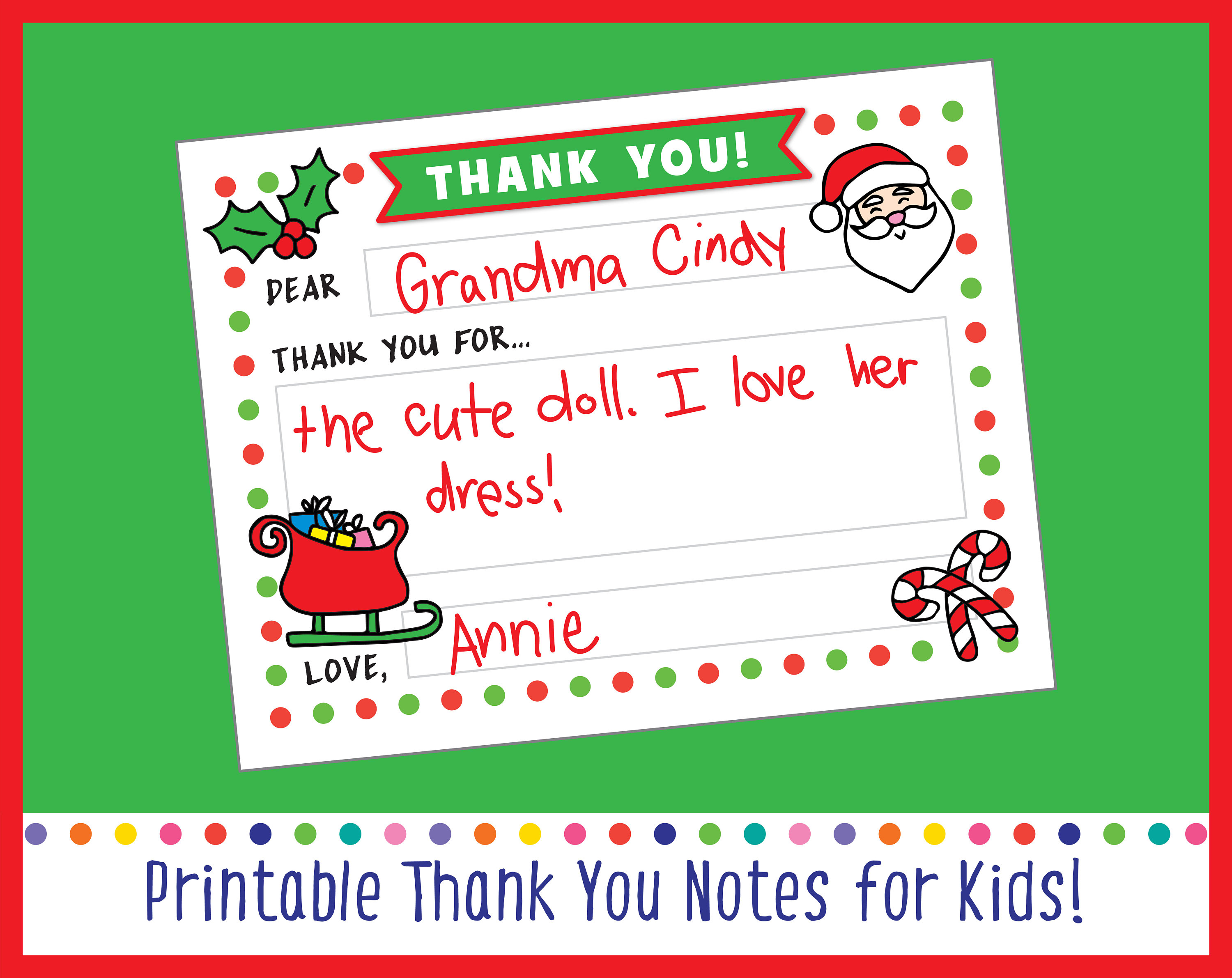 Christmas Thank You Notes