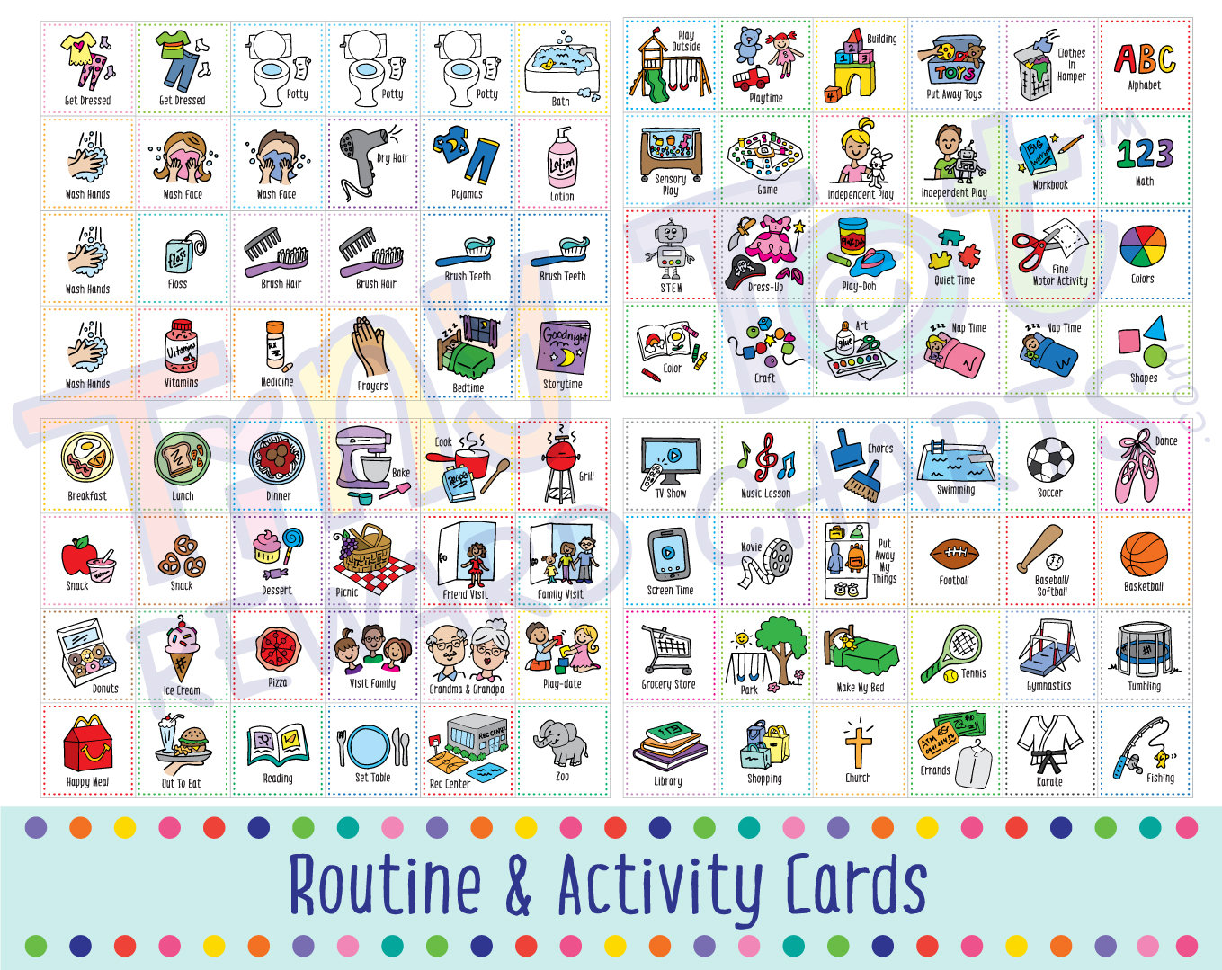 Daily Visual Schedule 120 Routine and Activity Cards - Etsy