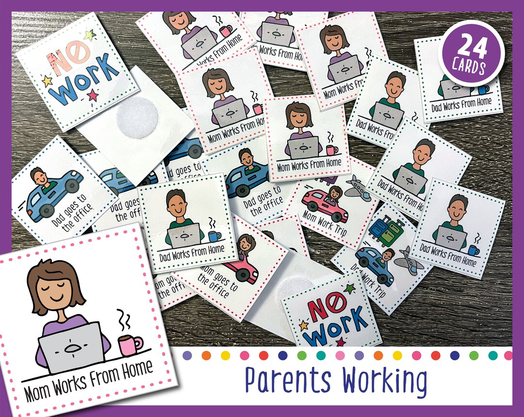 Parents Working (cards for Weekly Calendar) - Etsy