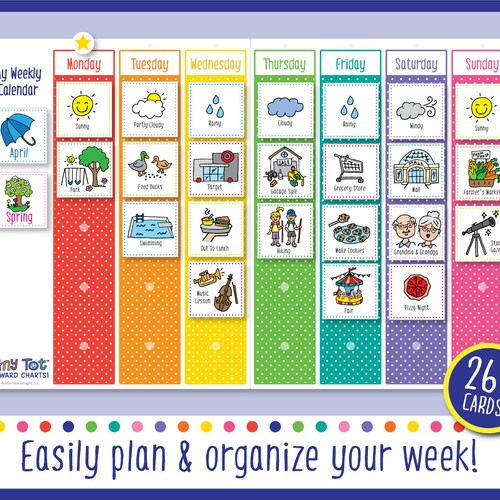 Weekly Visual Calendar includes 264 Cards - Etsy