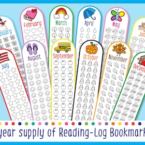 Printable Reading-log Bookmarks - Etsy