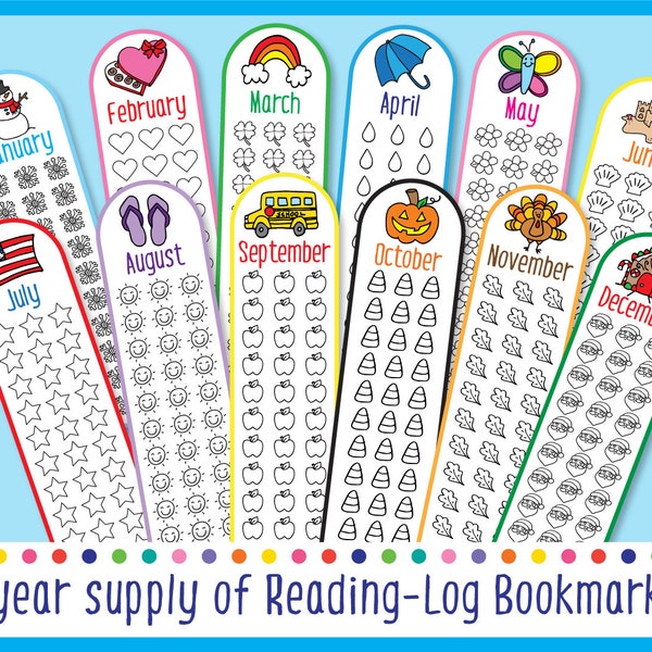 Reading Log Bookmark - Etsy
