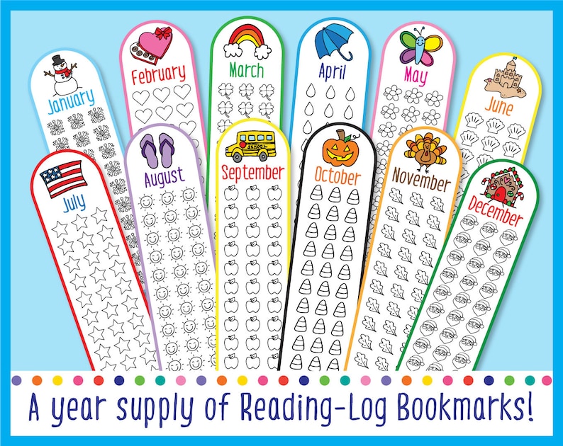 Printable Reading-log Bookmarks | Etsy